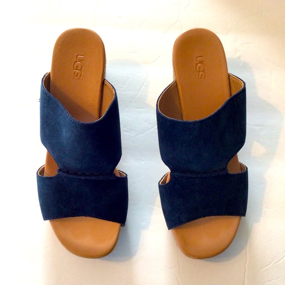 UGG | Shoes | Ugg Wedge Slides Size 8 2 Royal Blue | Poshmark